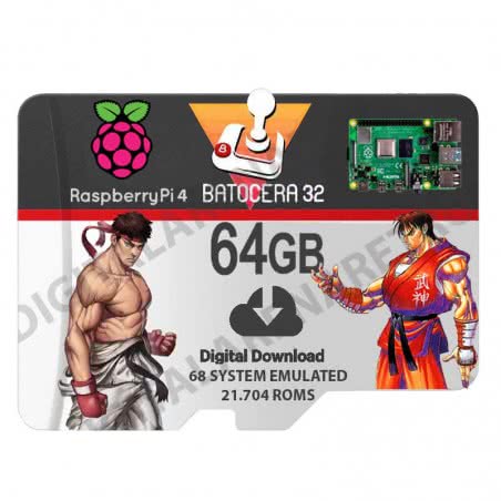 Batocera 64GB Image for Raspberry ROMs Digital Download