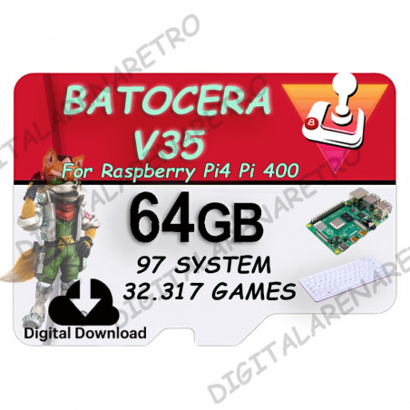 Batocera V35 64GB Image for PI4